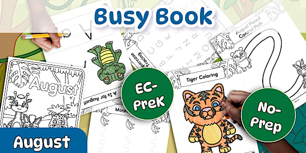 August Busy Book (teacher made) - Twinkl