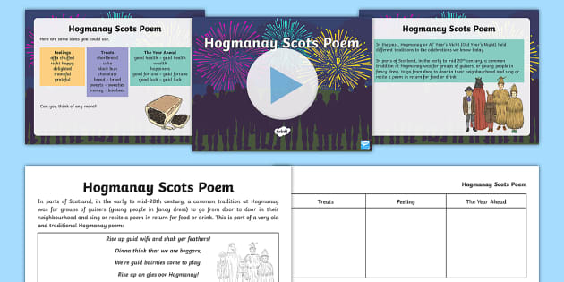 Hogmanay Scots Poem CfE Second Level Activity Pack - Twinkl