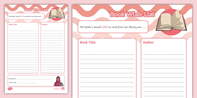 Book Wish List - School Library Resources