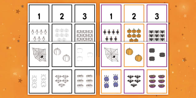 Halloween Matching Numbers Cards 1-20 | Math Resources