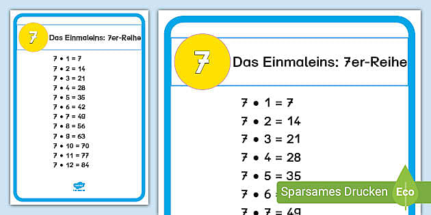 Das Einmaleins: Die 7er-Reihe Poster