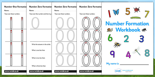 Minibeasts Themed 0-9 Number formation Workbook