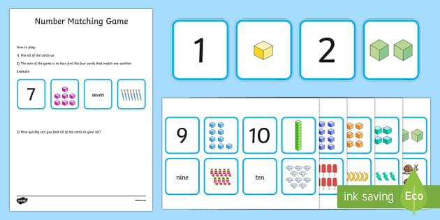 1 10 Number Matching Card Game teacher Made Twinkl