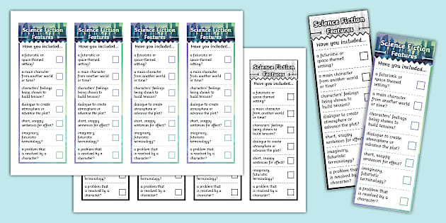 Science Fiction Features Bookmark Checklists - Twinkl