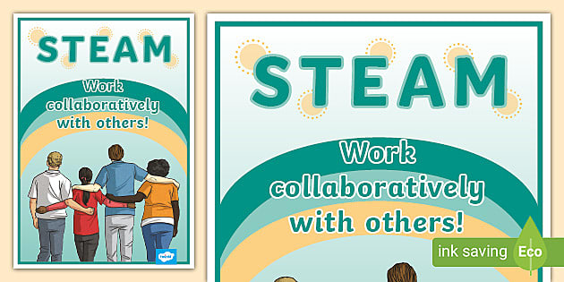 STEAM Work Collaboratively Display Poster (teacher made)
