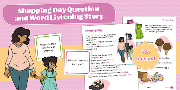 Shopping Day Question and Word Listening Story