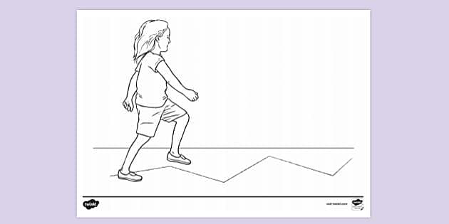 Marching Along a Line Colouring Page (teacher made) - Twinkl