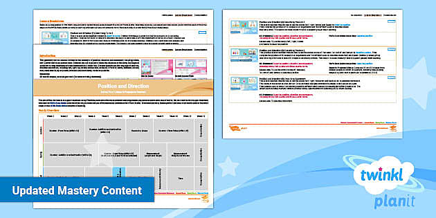 FREE! - 👉 Y1 Position and Direction PlanIt Maths Steps to Progression
