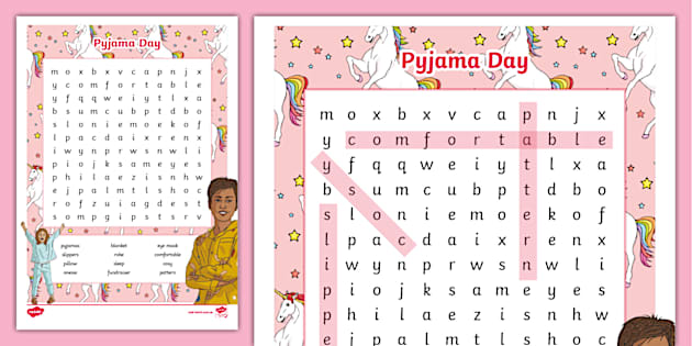 Pyjama Day Word Search (teacher made) - Twinkl