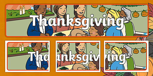 Thanksgiving Display Banner (teacher made) - Twinkl