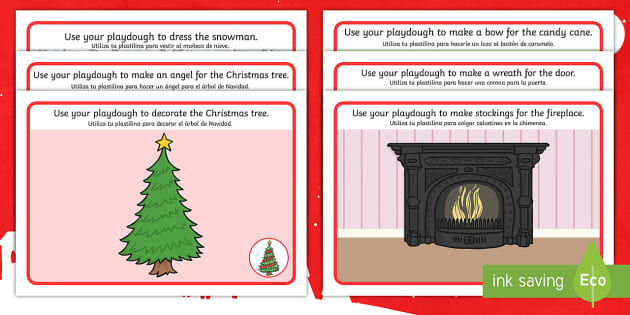 Christmas Modelling Dough Mats English Spanish Christmas