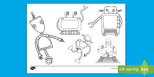 Robot Doodle Colouring Page (teacher made) - Twinkl