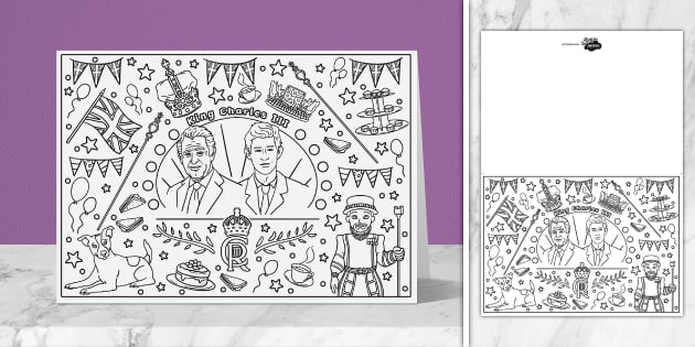 * NEW * King Charles III Coronation Colouring Card | Twinkl Party