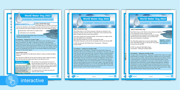 Water Conservation Reading Comprehension PDF | Valuing Water