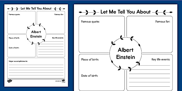 Let Me Tell You About Albert Einstein Biography Worksheet