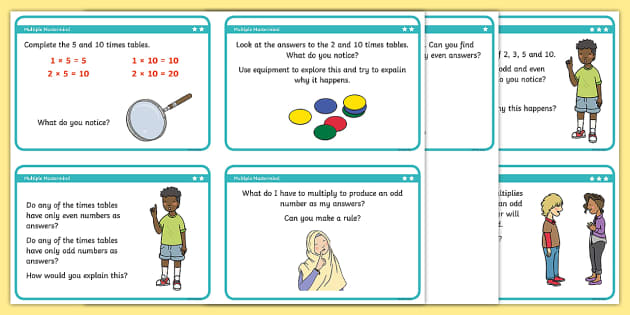 Exploring Patterns in the Two, Five and Ten Times Tables Differentiated