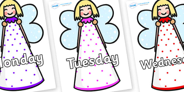 Days of the Week on Angels (teacher made) - Twinkl