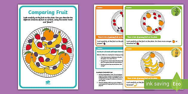 EYFS Maths Comparison Chilli Challenges: Comparing Quantities of Fruit EYFS Maths Comparison Chilli Challenges: Comparing Quantities of Fruit