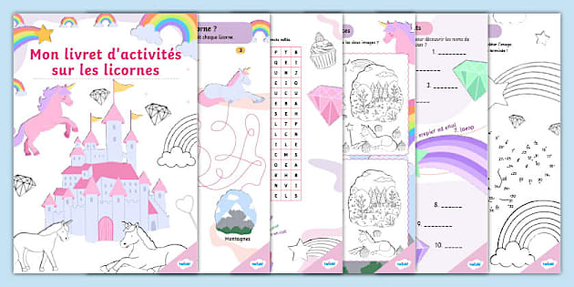 Mon livret d'activités sur les licornes - Twinkl