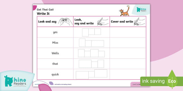 Level 3a Get That Cat!: Write It (teacher made) - Twinkl