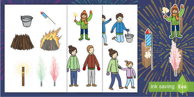 Bonfire Night Small World Characters (teacher made) - Twinkl