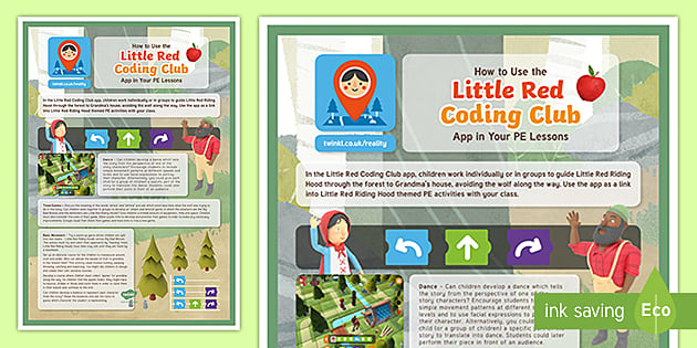 KS1 Little Red Coding Club PE Teaching Ideas Sheet - Twinkl