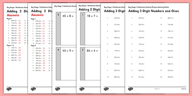 Adding 2 Digit Numbers To Ones KS1 Arithmetic Worksheet Adding 2 Digit Numbers To Ones KS1 Arithmetic Worksheet