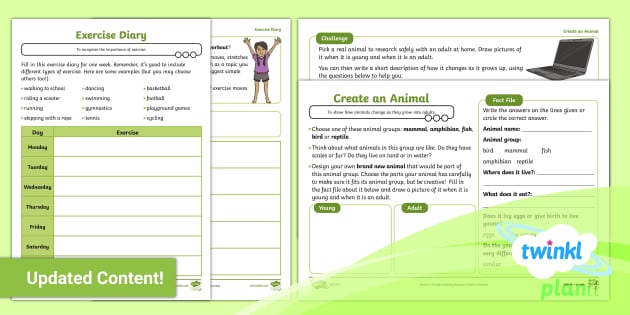 Science: Animals Including Humans: Y2 Home Learning Tasks
