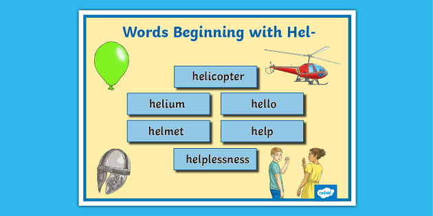 Words Beginning with Hel- Word Mat (teacher made) - Twinkl