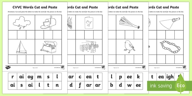 Phase 3 to 5 CVC Words Cut and Paste Activity - phase 3, Phase