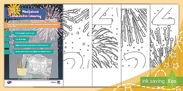 2023 Mindfulness Colouring Sheet Collaborative Edition
