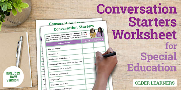 Special Education Conversation Starters Worksheet