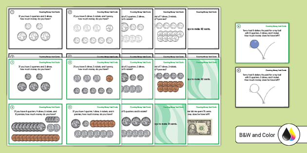 Printable PDF Money Task Cards for Students | Twinkl USA