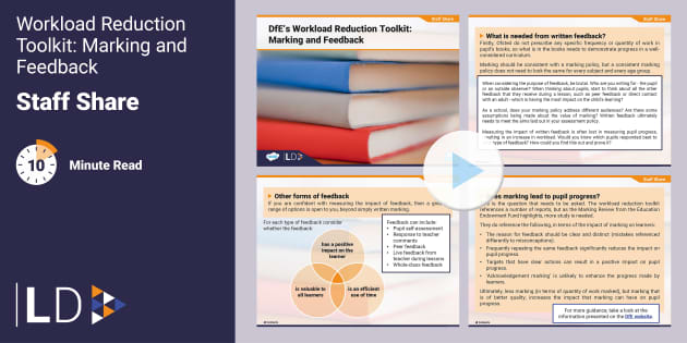 DfE Workload Reduction Toolkit - Marking and Feedback