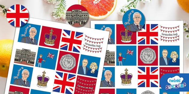 King Charles III Stickers (Teacher-Made) - Twinkl