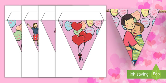 Valentine's Day Bunting - Valentine's Bunting - Twinkl