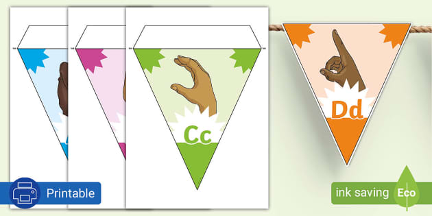 FREE! - South African Sign Language Alphabet Bunting