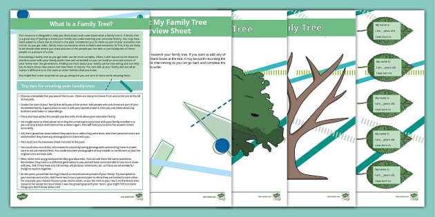 Older Learners: All About My Family Tree - Twinkl