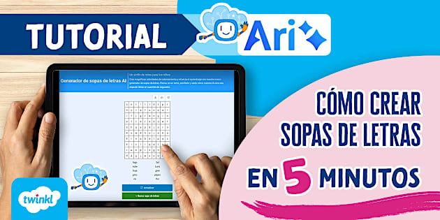 Aprende a utilizar la IA de Twinkl: Crear sopas de letras en menos de 5 ...