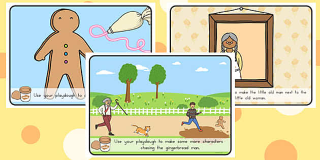 The Gingerbread Man Basic Playdough Mats (teacher made)