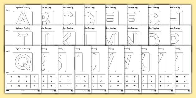 Alphabet Fine Motor Skills Tracing Mats (teacher made)