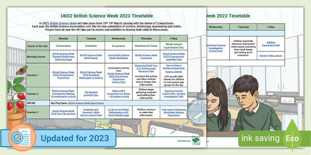 FREE! - British Science Week Activity Timetable - Twinkl