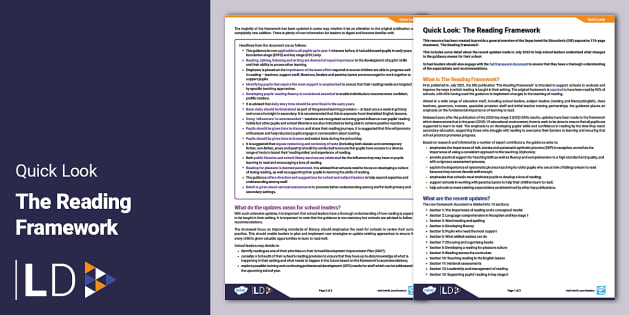 Quick Look: The Reading Framework - Summary | Twinkl Quick Look: The Reading Framework - Summary | Twinkl