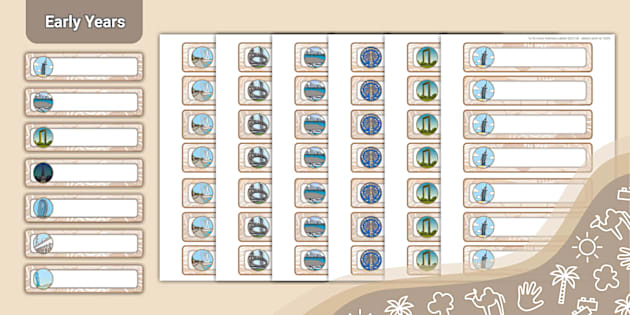 UAE Landmarks Name Tags (teacher made) - Twinkl