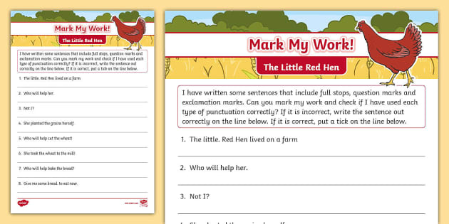 The Little Red Hen Mark My Work! Demarcating Sentences