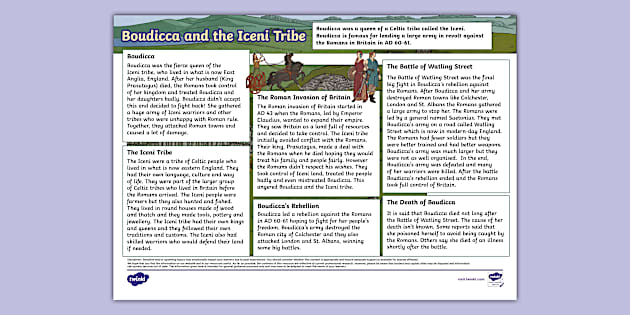 Boudicca’s Tribe: The Iceni Fact File (teacher made)