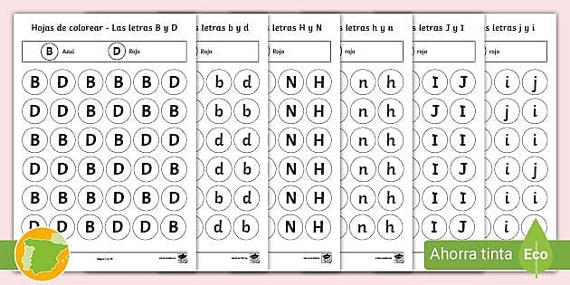 Hojas de colorear: Letras confusas (teacher made) - Twinkl