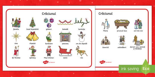 Crăciunul Planșă cu vocabular (teacher made) - Twinkl