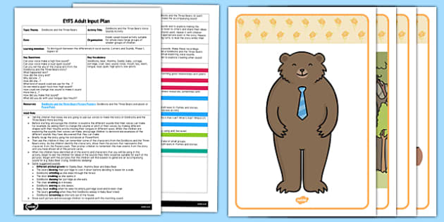 Goldilocks and the Three Bears Voice Sounds EYFS Adult Input Plan and Resource