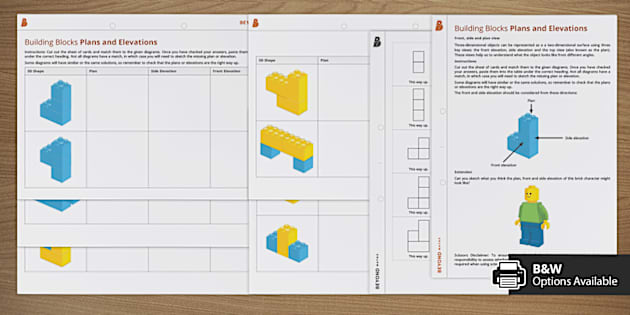 Building Blocks Plans and Elevations Matching Cards - Twinkl